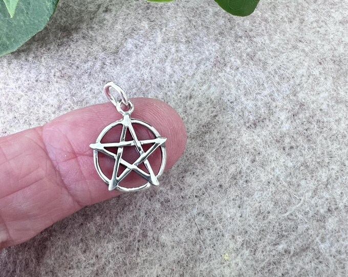 PENTACLE Necklace Pendant, Sterling Silver Pentagram, Wiccan Jewelry ...