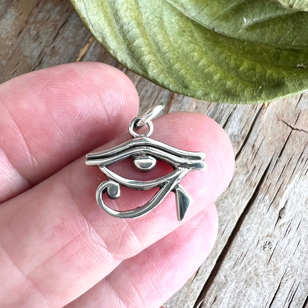 Silver Eye of Rah Pendant, 925 Sterling Eye of Horus Charm All Seeing ...