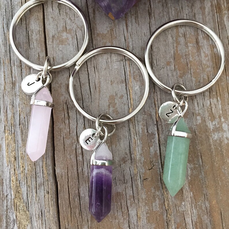 Crystal Keychain Crystal Initial Key Chain Crystal Keyring | Etsy