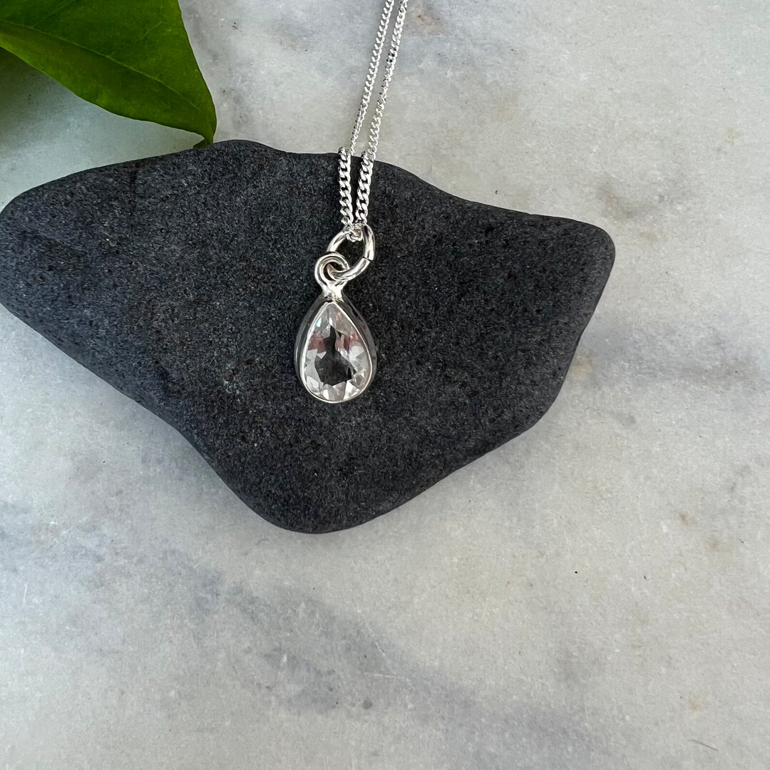 Quartz Crystal Pendant Sterling Silver Necklace, Sterling Quartz, Clear ...
