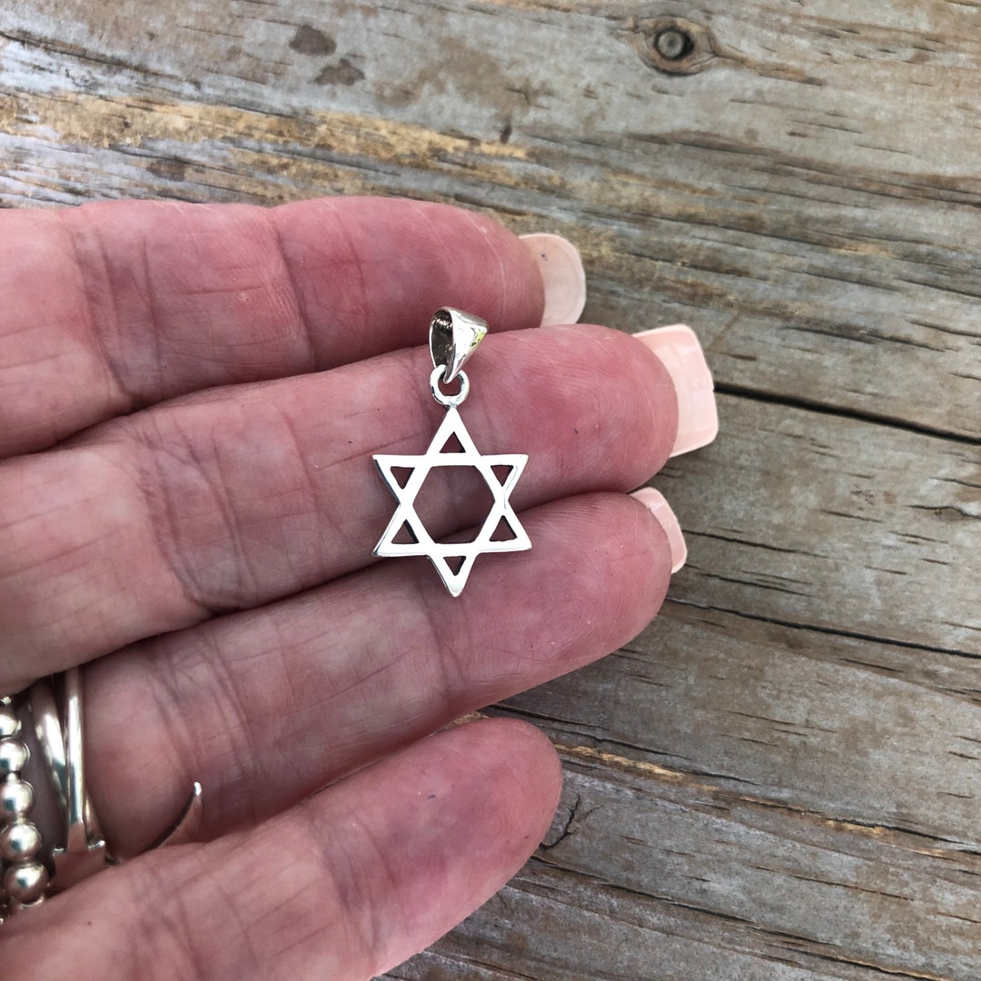 Sterling Star of David Pendant, Small Silver Star, Sterling Religious ...