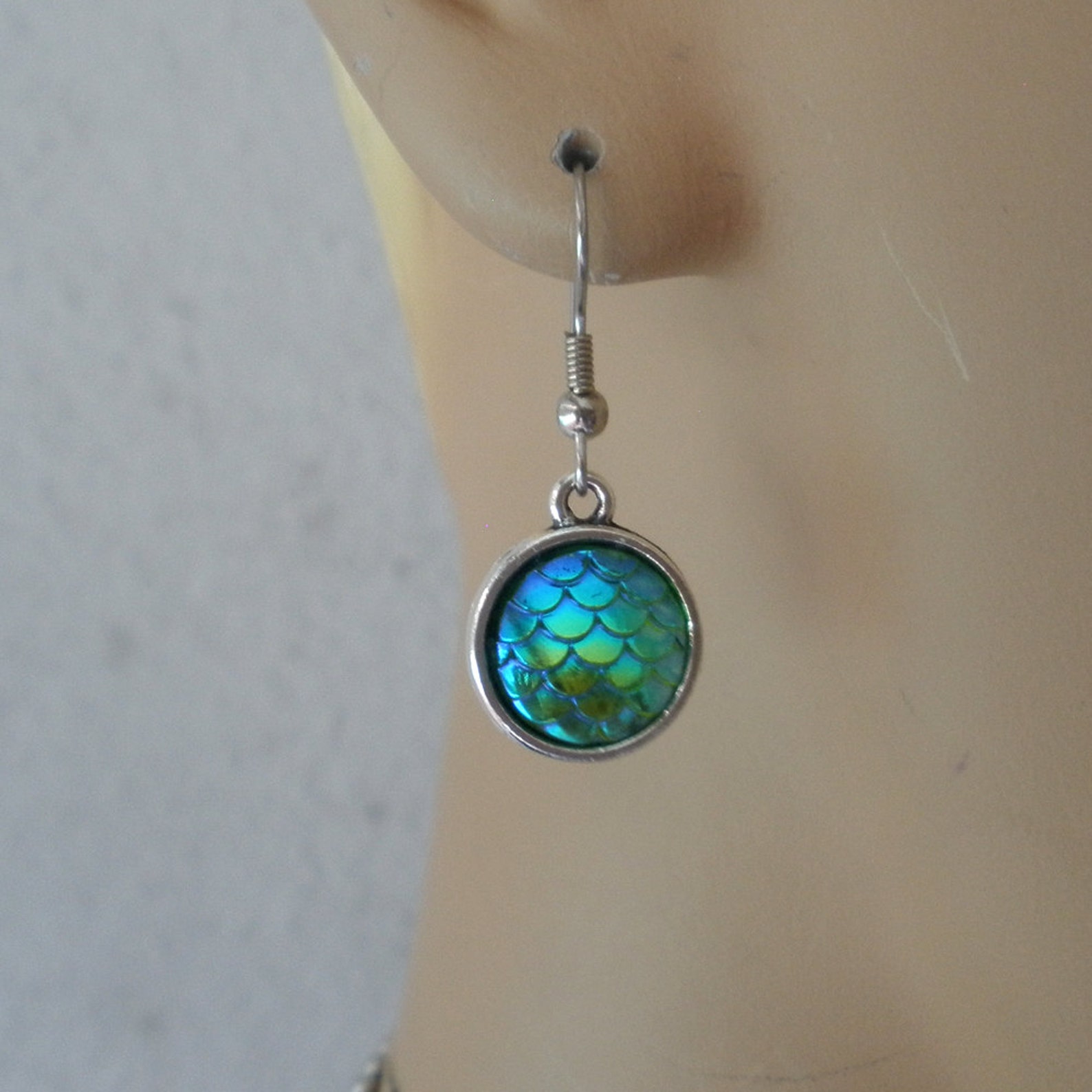 Mermaid Scale Earrings/ Mermaid Earrings/ Fish Scale Earrings/ - Etsy