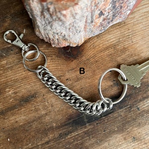 Steel Chain Link Key Ring: Wallet/pant Hook With Clasp, Two Chain ...
