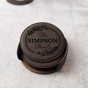 Personalized Coasters, Coaster Table Set, Monogram Coasters, Leather ...