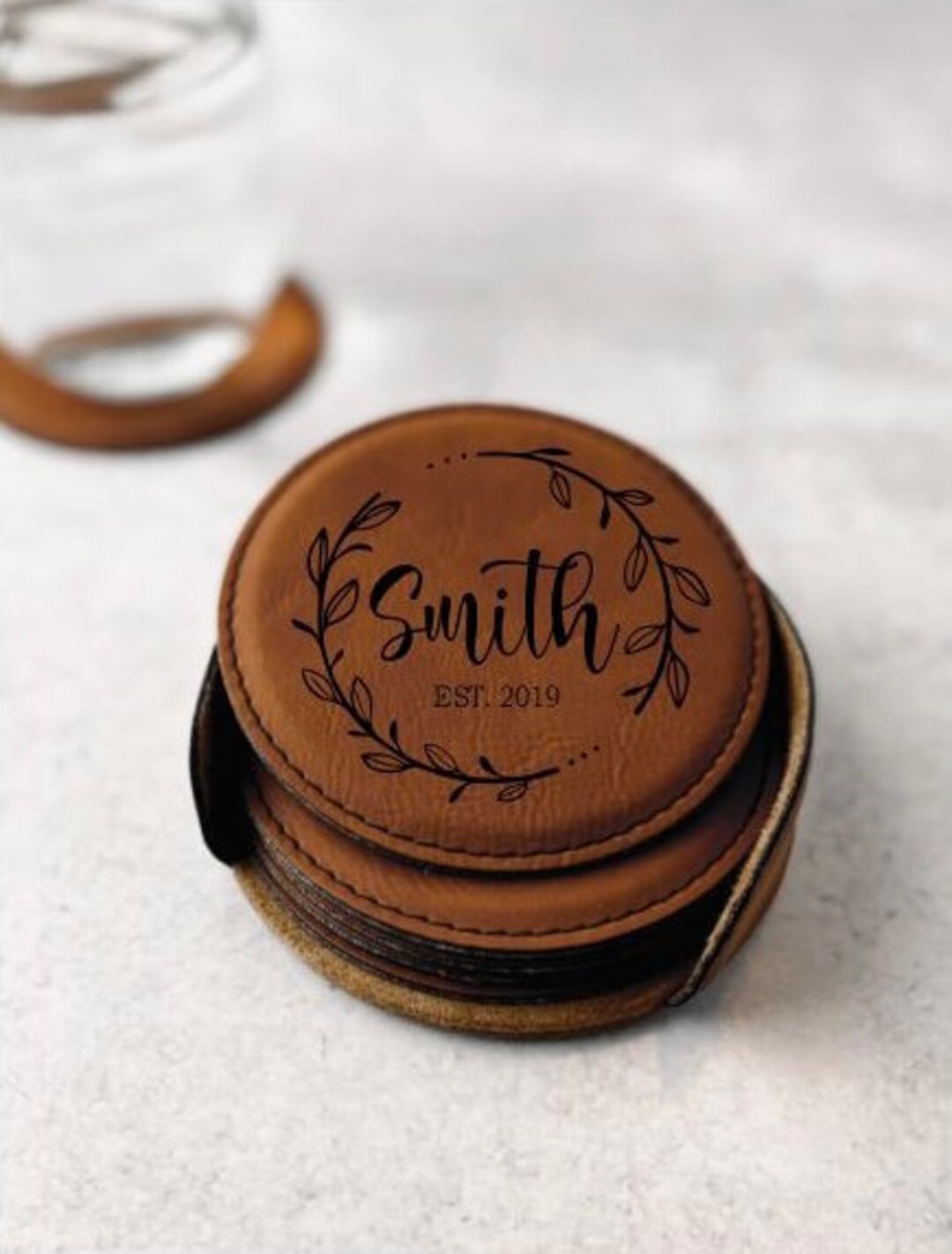 Personalized Coasters, Christmas Gift, Coaster Table Set, Monogram ...