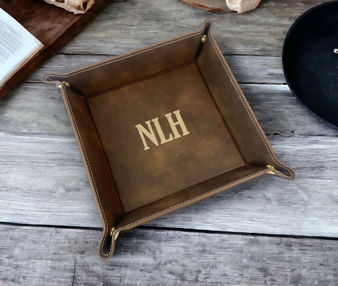 Monogrammed Valet Tray, Father's Day Gift, Catch All Table Tray, Key ...
