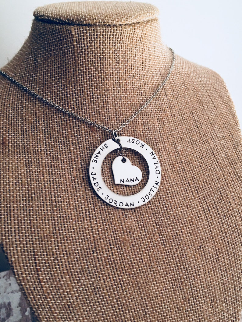 Hand Stamped Jewelry Personalized Necklace Personalized Nana Etsy