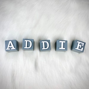 Personalized Wood Name Blocks, Painted Baby Blocks, Black Nursery Decor ...