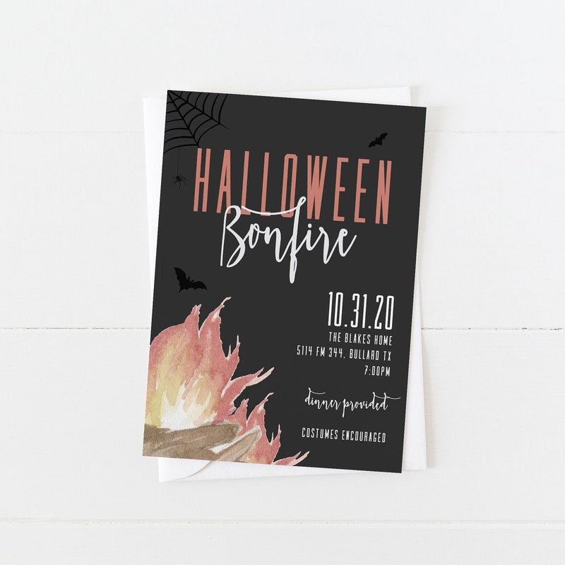 Bonfire Invitation - Etsy