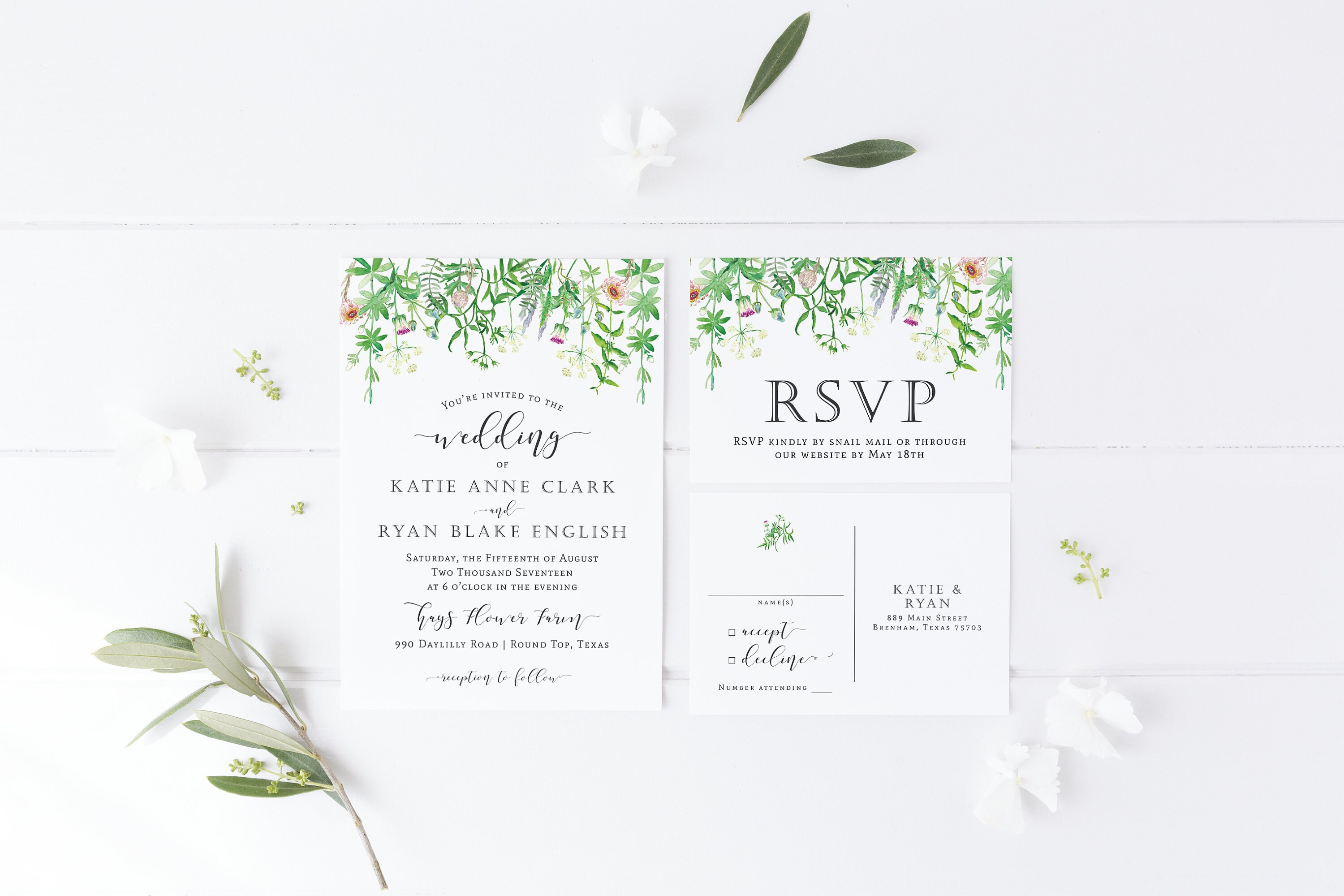 Templates Wildflower Western Wedding Invitation Template Editable 