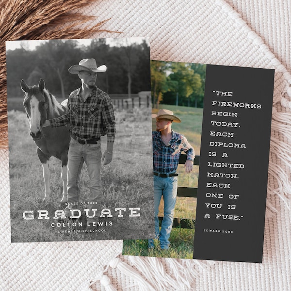 Western Graduation Invitation - Etsy