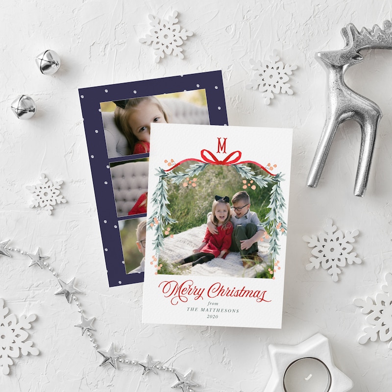 Double Sided Photo Christmas Card - Etsy