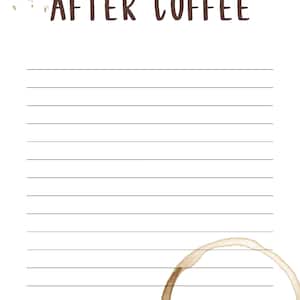 Coffee Notepad | Coffee to Do List | Things to Do After Coffee ...