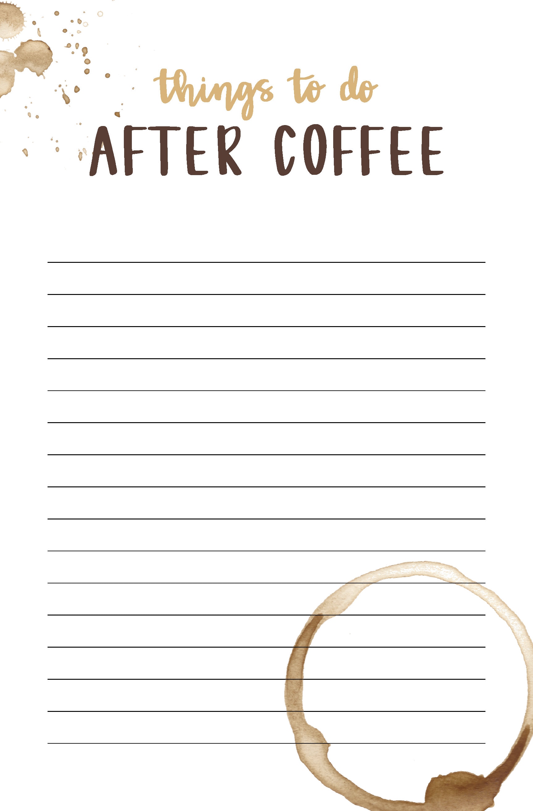 Coffee Notepad | Coffee to Do List | Things to Do After Coffee ...