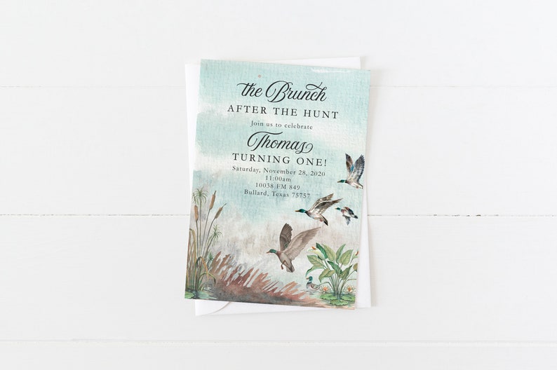 Watercolor Duck Hunting Invitation | Ducks Birthday Invitation ...