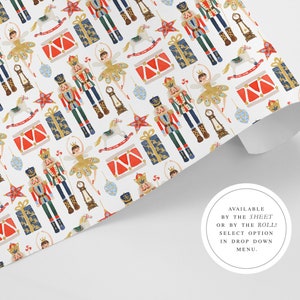 Nutcracker Wrapping Paper Christmas Gift Wrap Holiday Gift Wrap Roll ...