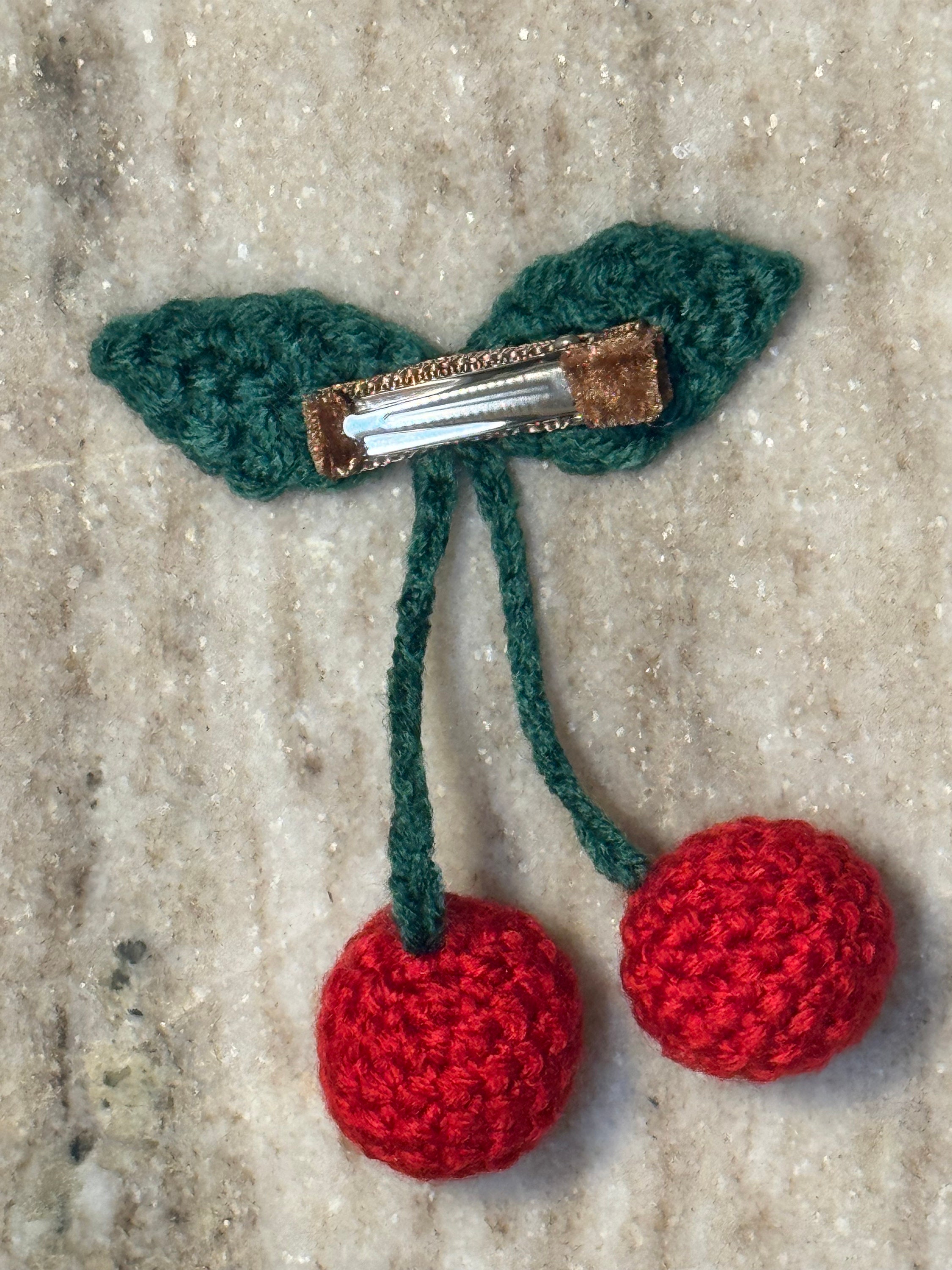 Crochet Cherry Pin Clip - Etsy