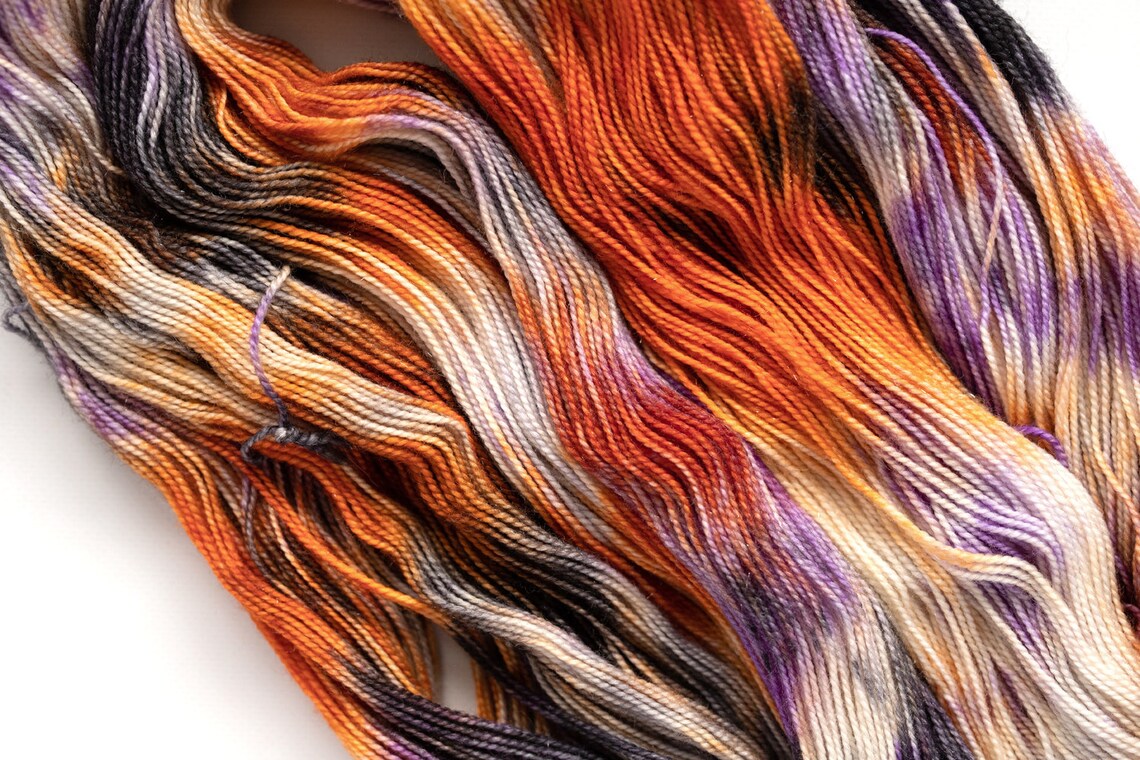 Hand Dyed Sparkle Yarn Variegated Hand Dyed Yarn in Black | Etsy