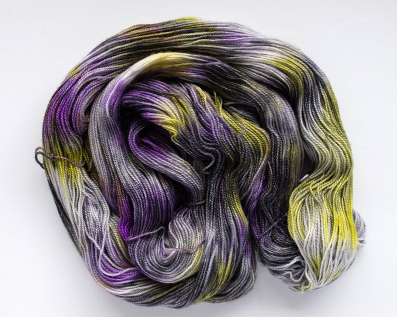 Hand Dyed Sparkle Yarn Variegated Hand Dyed Yarn in Black | Etsy