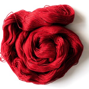 Hand Dyed Sparkle Yarn | Deep Red Semi Solid Yarn With Silver Glitter ...