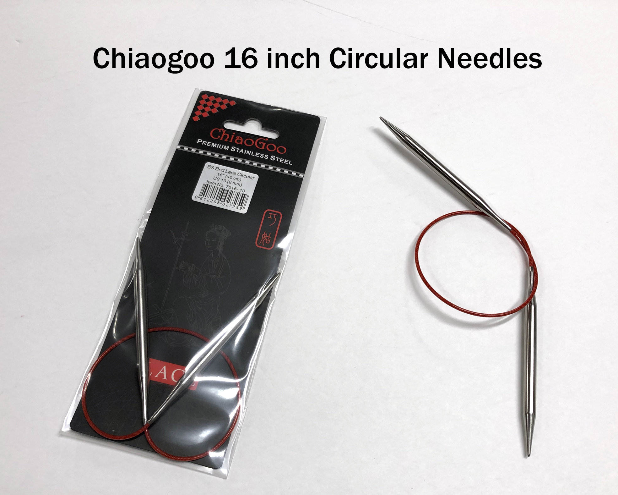 Chiaogoo Red Lace Circular Knitting Needles | 16 Inch Circular Needles ...