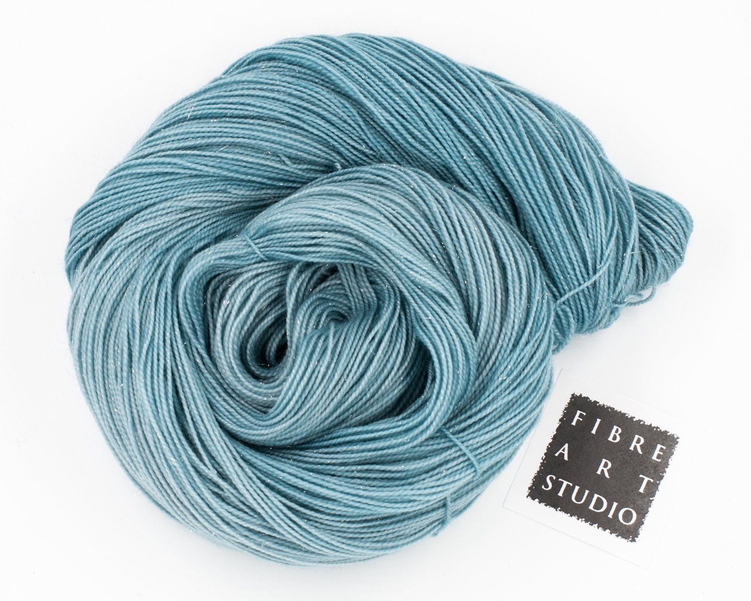 Hand Dyed Sparkle Yarn Medium Teal Semi Solid Yarn with | Etsy