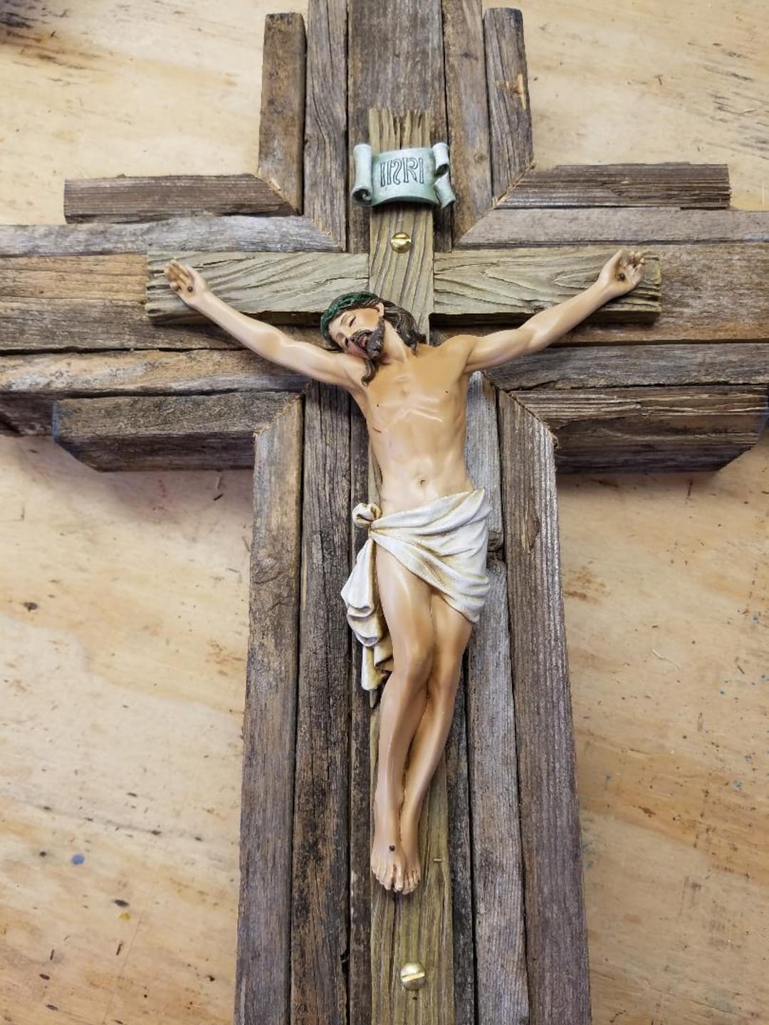 Cross 30: Free Shipping Crucifix Gorgeous Jesus Corpus on Large Wooden ...