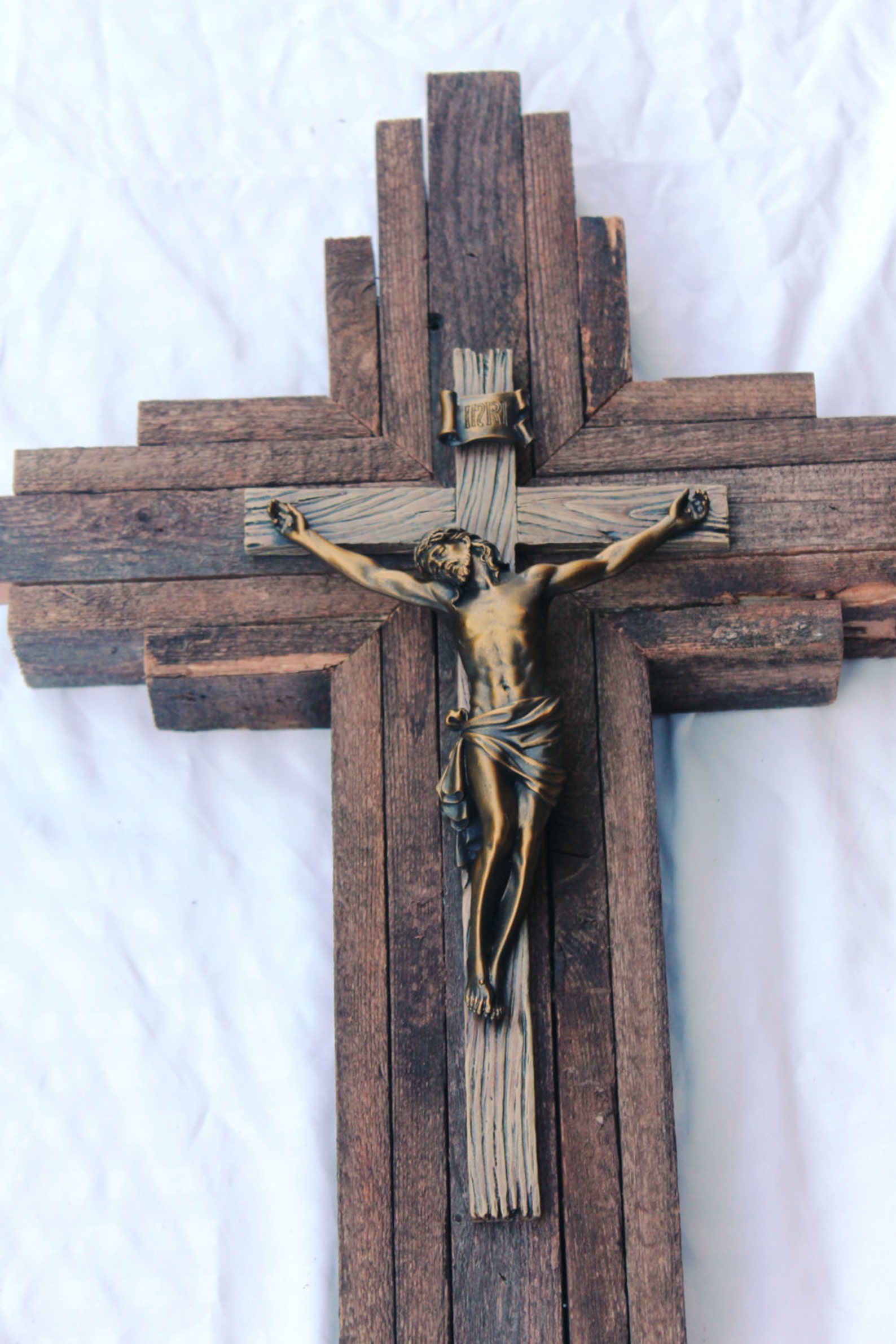 Cross 34: Free Shipping Bronze Crucifix Wall Rustic Wood - Etsy