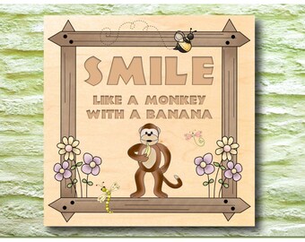 Monkey sign | Etsy