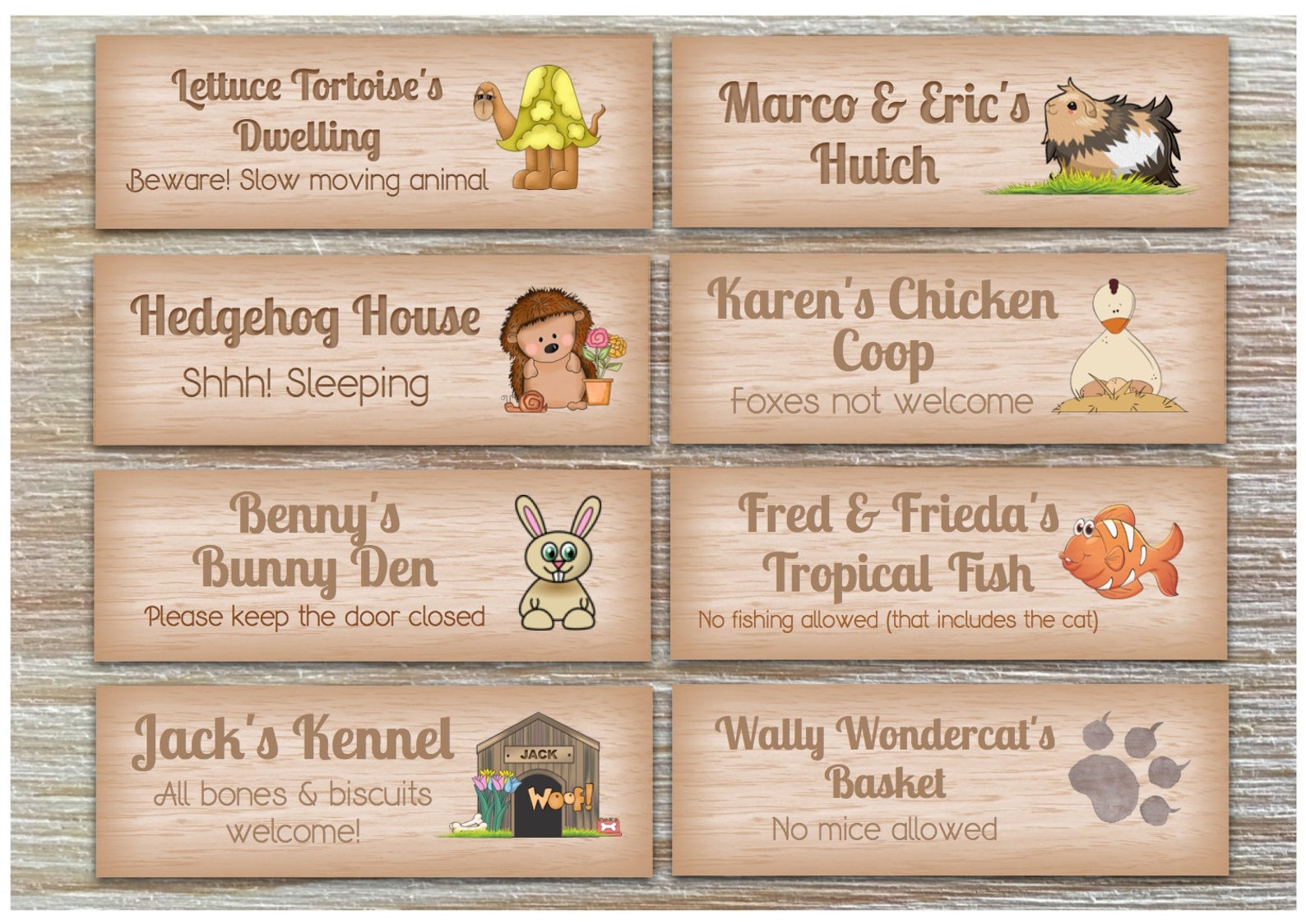 ANIMAL NAME SIGN Pet Personalised House, Cage or Kennel Metal Plaque ...