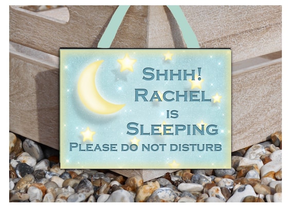SHH SLEEPING: PERSONALISED Baby Child or Adult Hanging | Etsy