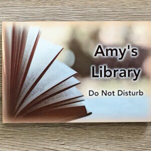 Reading Book Sign: Personalised Custom-made Door Plaque in Wood or ...