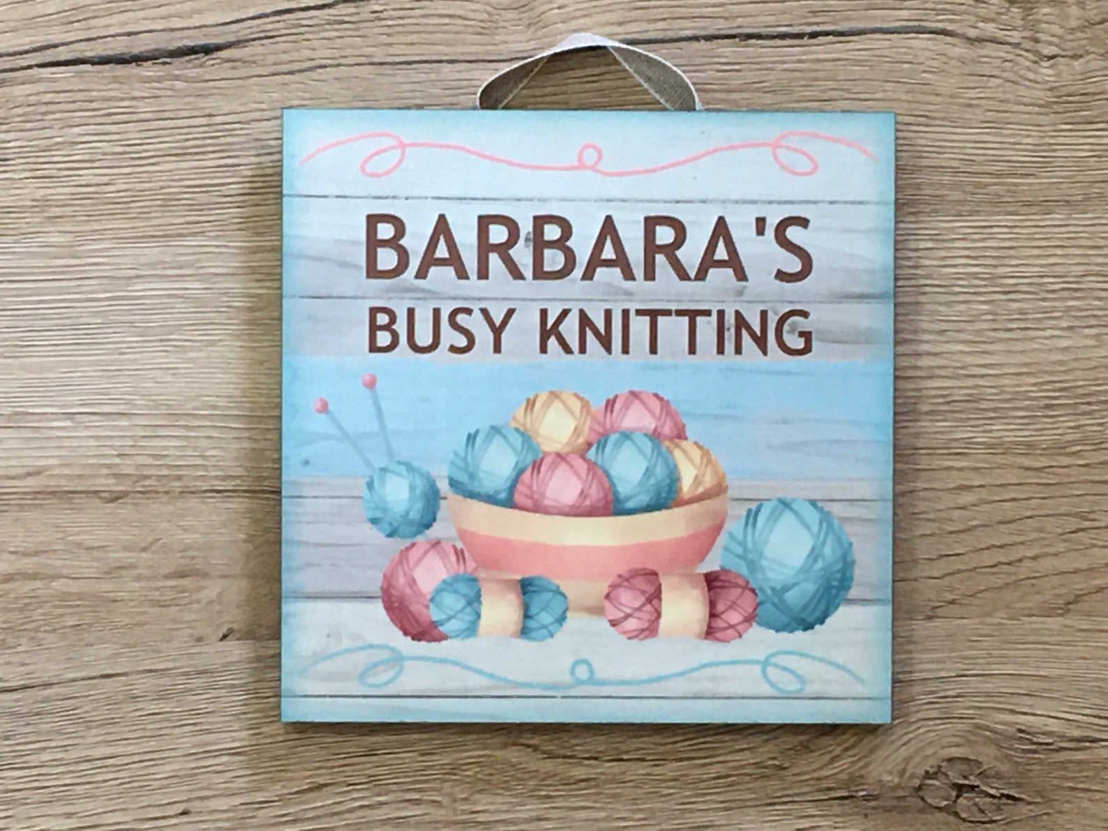 PERSONALISED KNITTING SIGN in Metal or Wood: Room Door or - Etsy