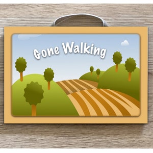 Gone Walking Sign: Personalised Fun Hanging Custom-made Door Plaque for ...