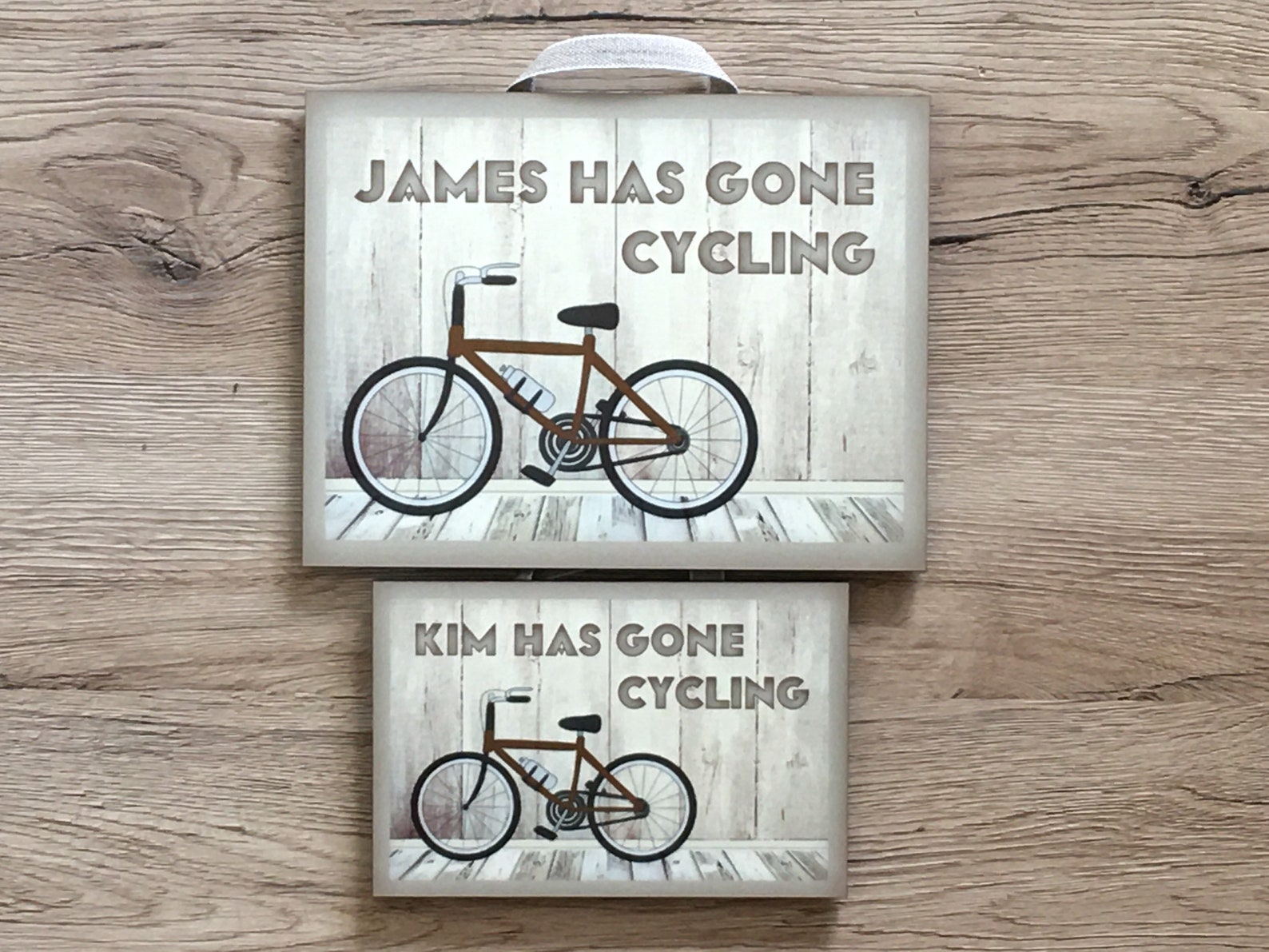 GONE CYCLING Rustic Sign: Custom-made Personalised Wooden - Etsy UK