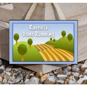 Gone Running Sign, Personalised, Fun Custom-made Door Plaque for the ...