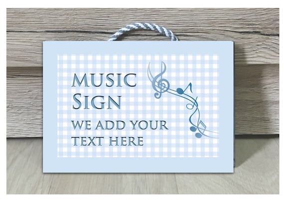 ADD TEXT to Music Personalised Custom Made Sign Door Plaque | Etsy