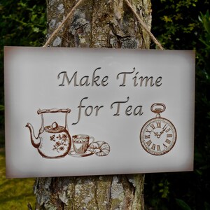 Make Time for Tea: Rustic Metal or Wood Sign - Etsy UK