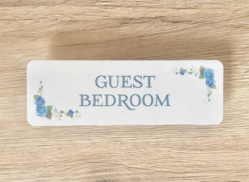 BLUE ROSEBUD ROOM or Door Sign: Cottage Chic Floral Design With Add ...