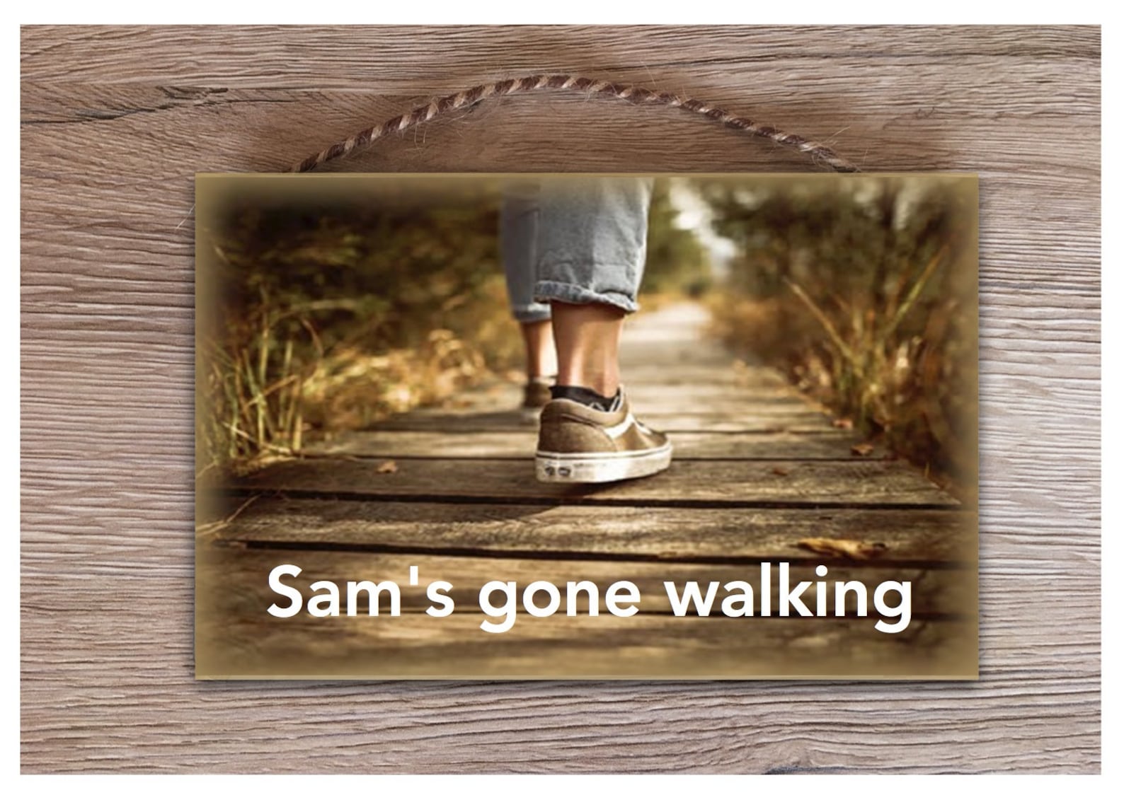 Walking Sign Personalised Custom-made Door Plaque in Wood or - Etsy Norway