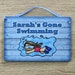 Gone Swimming Sign: Personalised Fun Hanging Custom-made Door Plaque ...