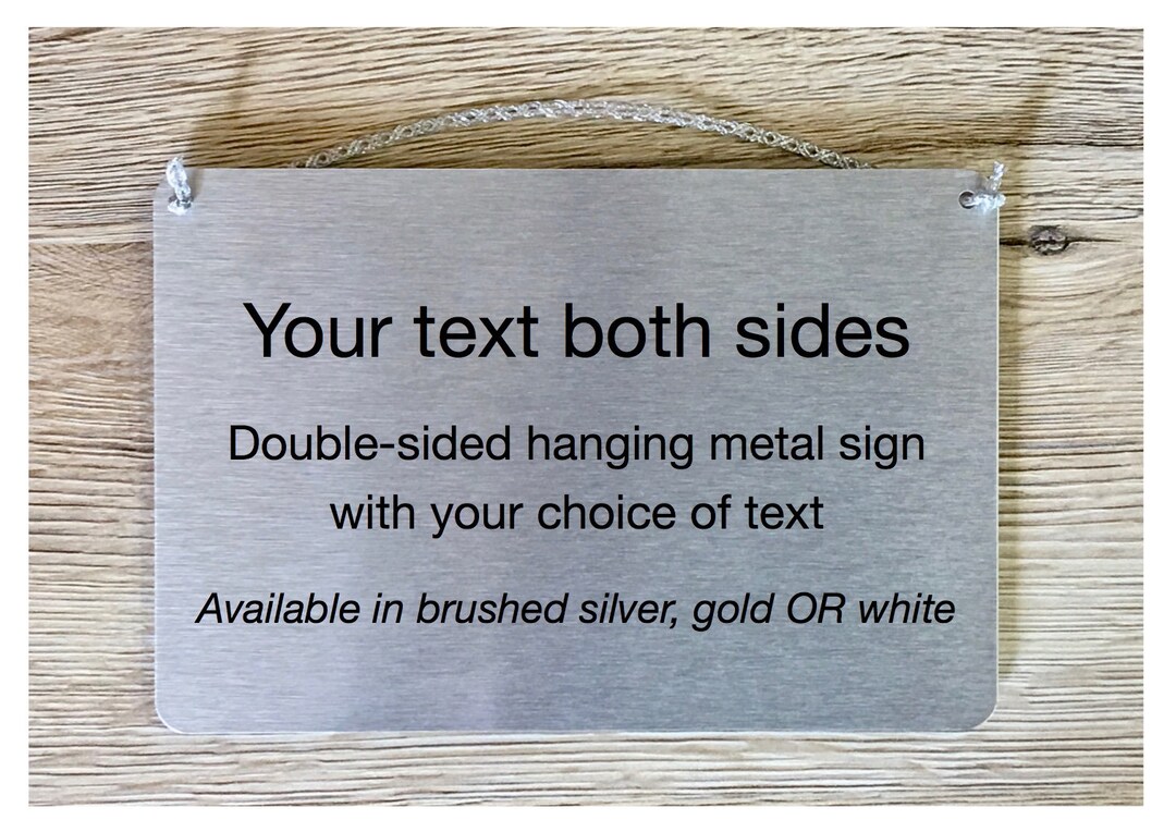 DOUBLE-SIDED Hanging Metal Signs: Add Text to REVERSIBLE Personalized ...