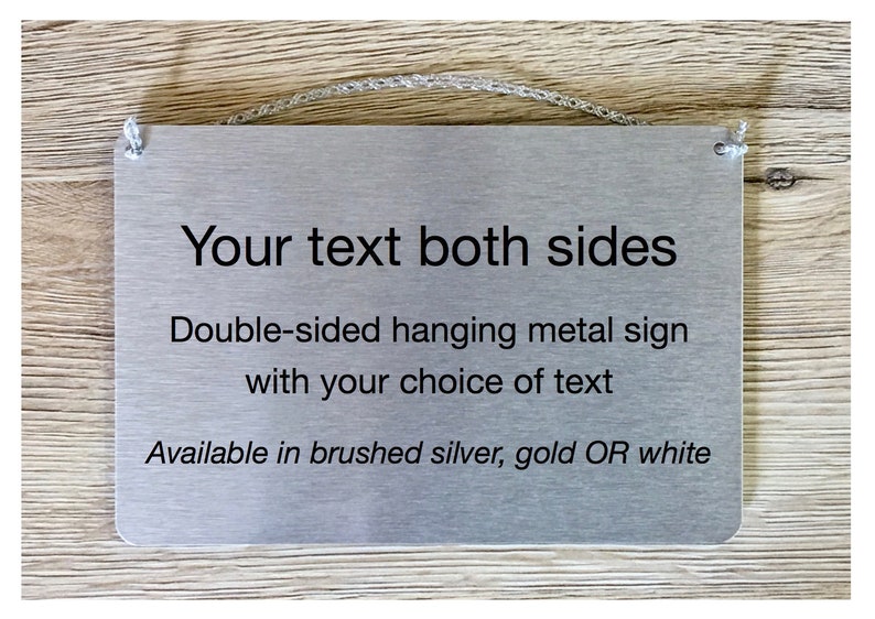 DOUBLE-SIDED Hanging Metal Signs: Add Text to REVERSIBLE Personalized ...