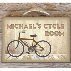 GONE CYCLING Rustic Sign: Custom-made Personalised Wooden Hanging ...