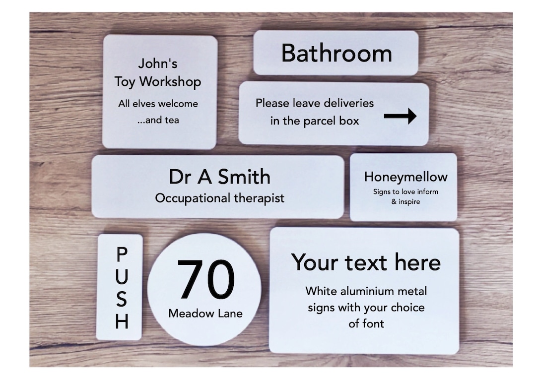 WHITE SIGNS Personalised Custom Made Door or Wall Office School House ...