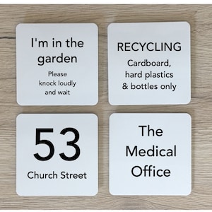 WHITE SIGNS Personalised Custom Made Door or Wall Office School House ...