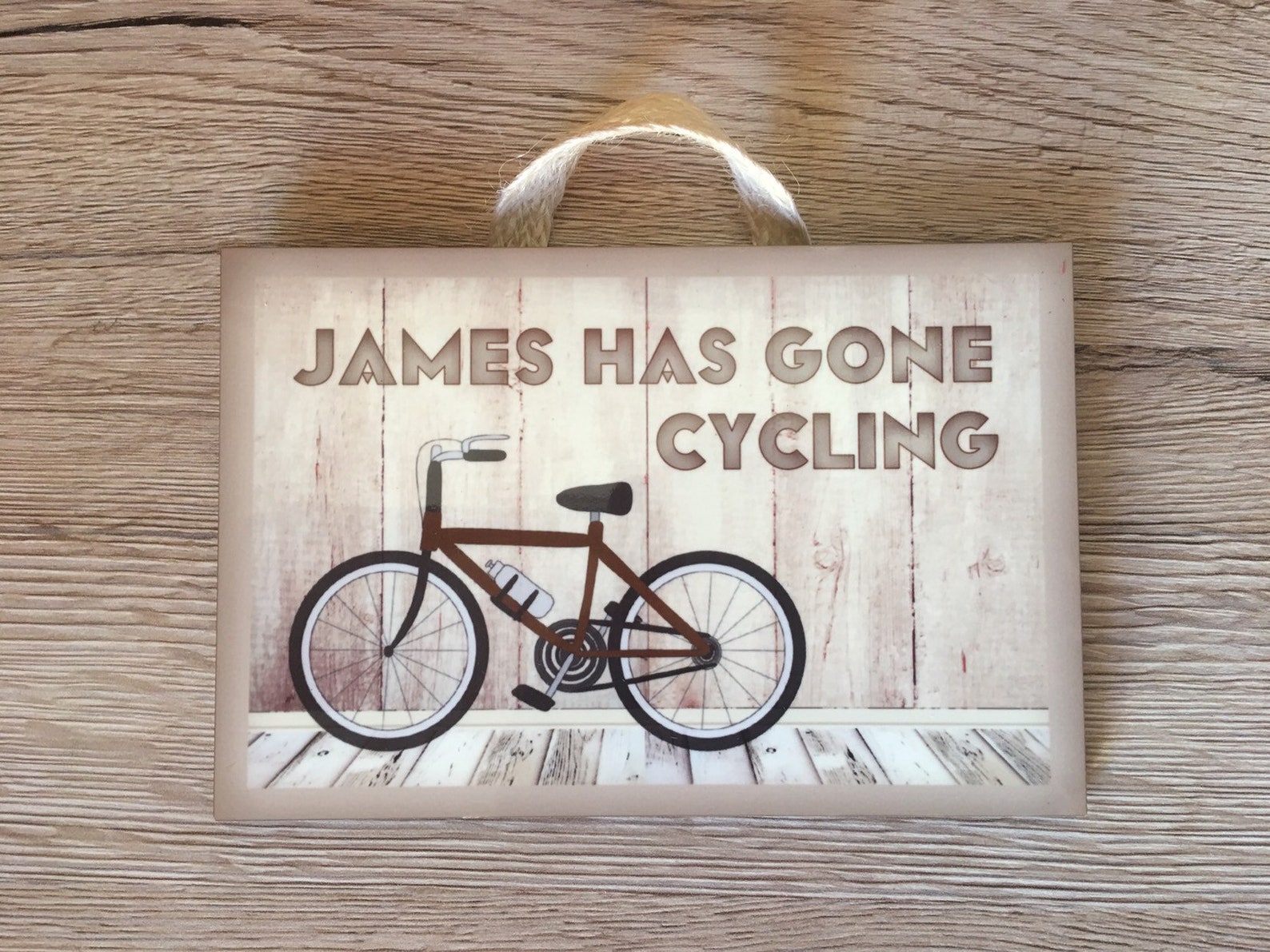 GONE CYCLING Rustic Sign: Custom-made Personalised Wooden - Etsy UK