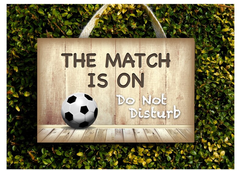FOOTBALL SIGN: Match is on Custom-made Wooden Personalised Plaque - Etsy