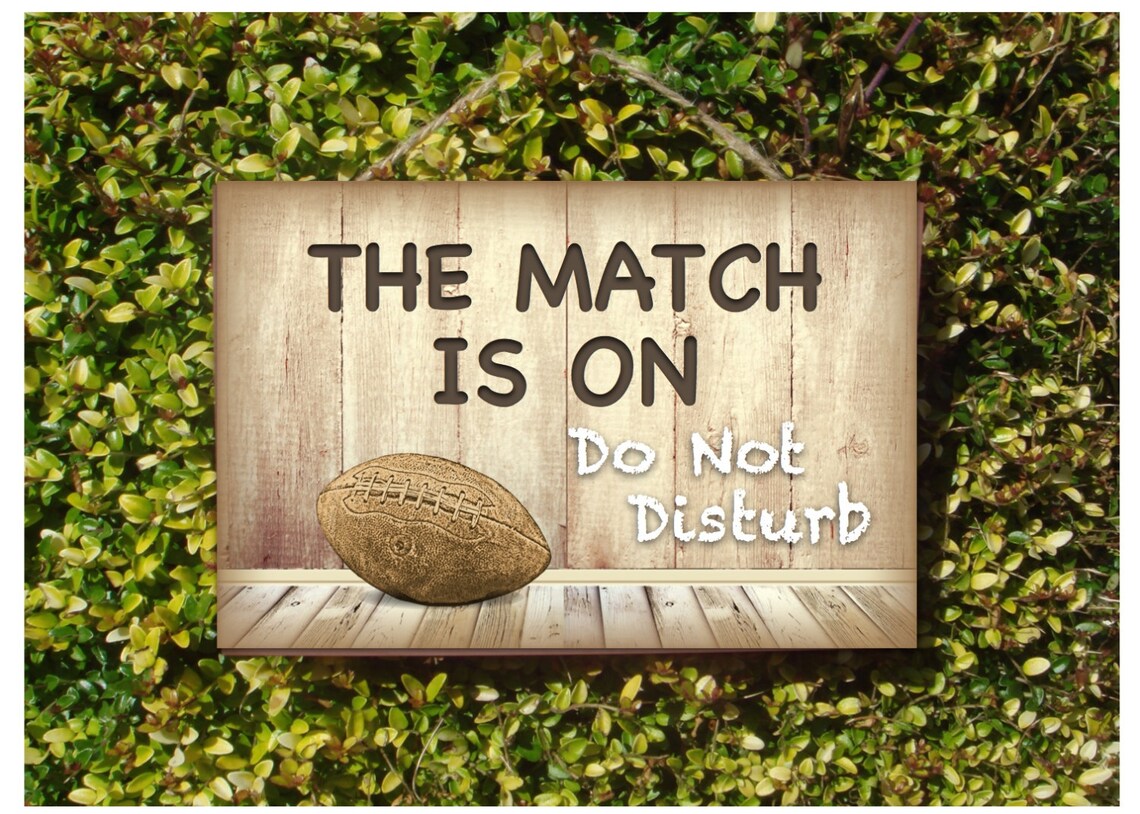 RUGBY SIGN: Match is on or Add Own Text to Personalised Custom-made ...
