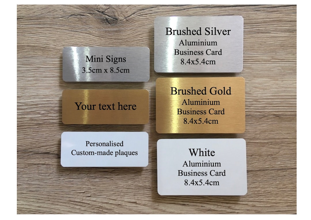 ADD TEXT to MINI Custom Made Metal Signs for House or Office in Gold ...